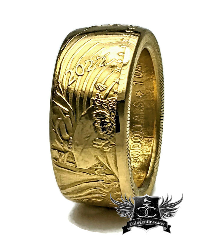 2023 American Gold Eagle Coin Ring - 22k Solid Gold! | Hand-crafted ...